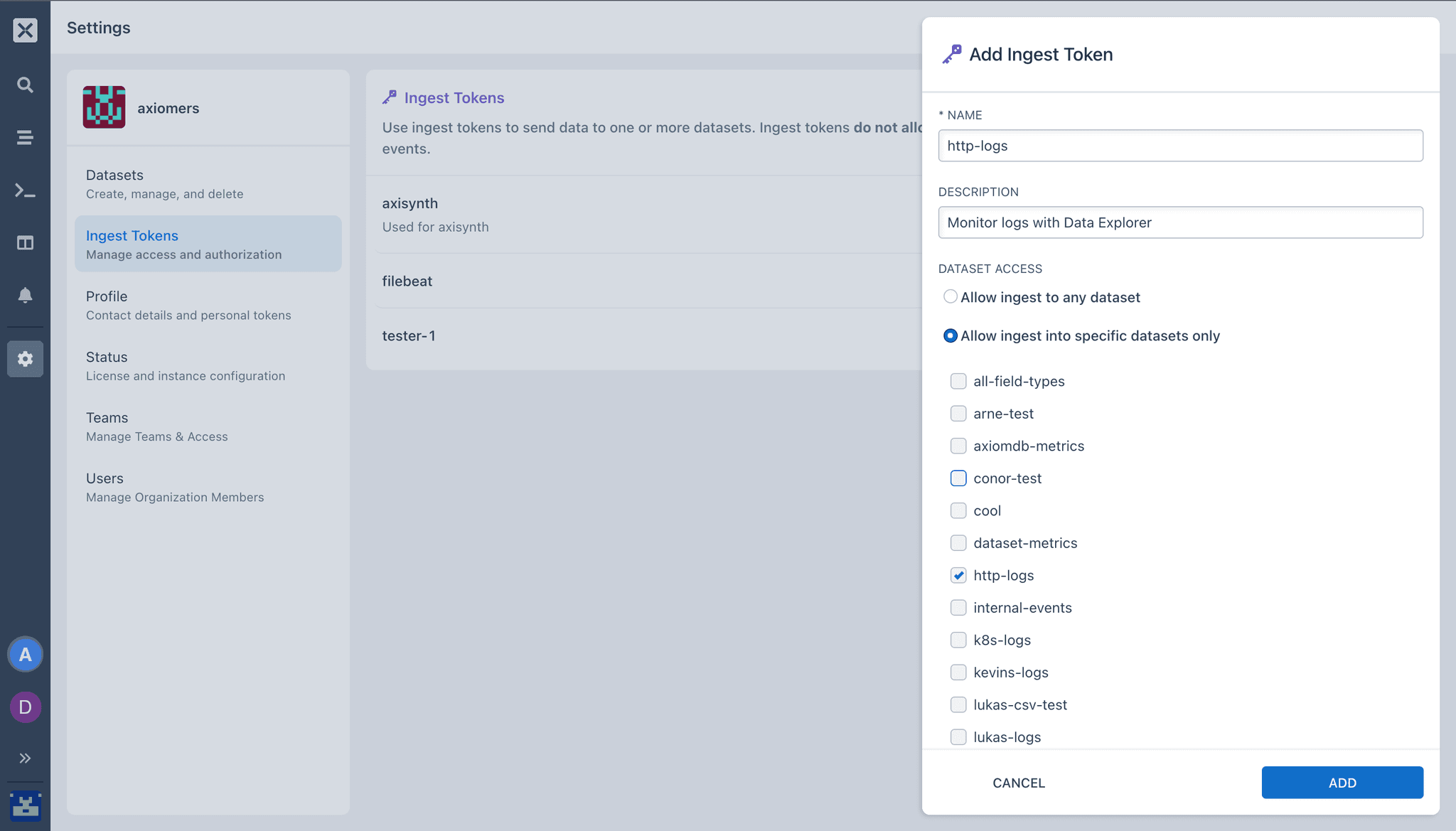 Monitoring using Axiom’s Data Explorer