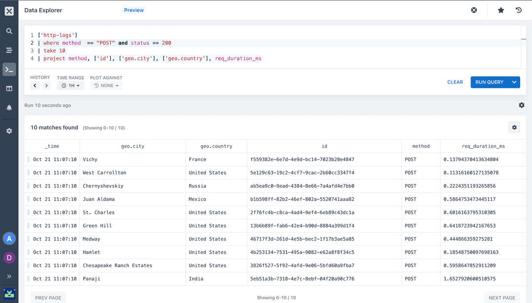Monitoring using Axiom’s Data Explorer