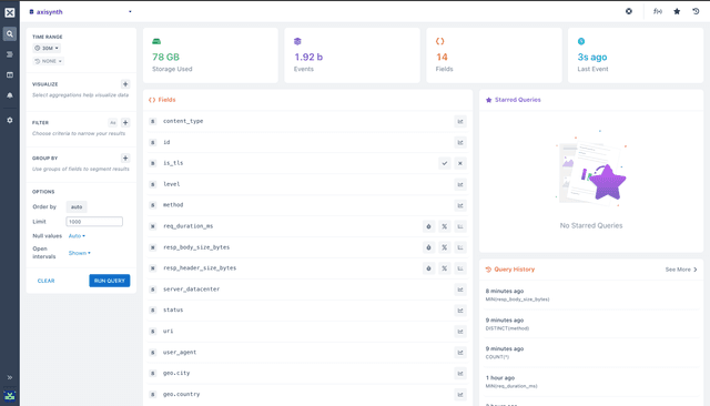 Visualizing log events with Axiom