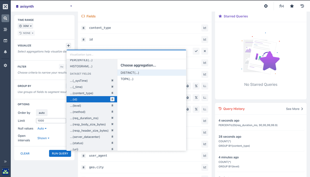 Visualizing log events with Axiom