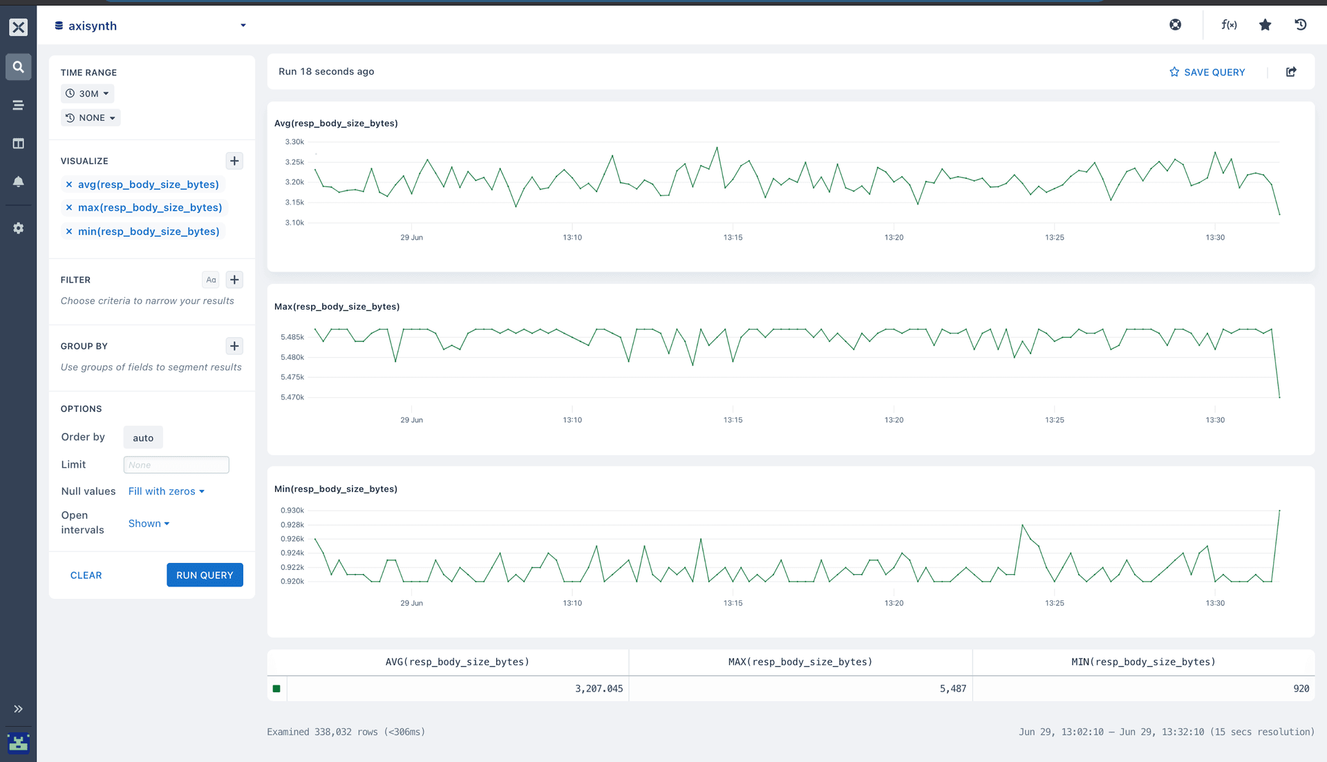Visualizing log events with Axiom