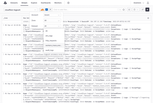 Introducing the Axiom Cloudflare Logpush app