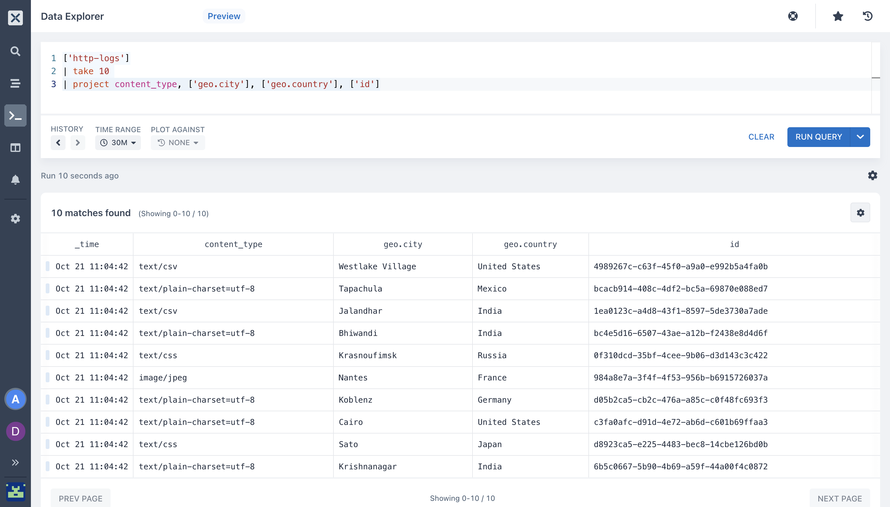 Monitoring using Axiom's Data Explorer
