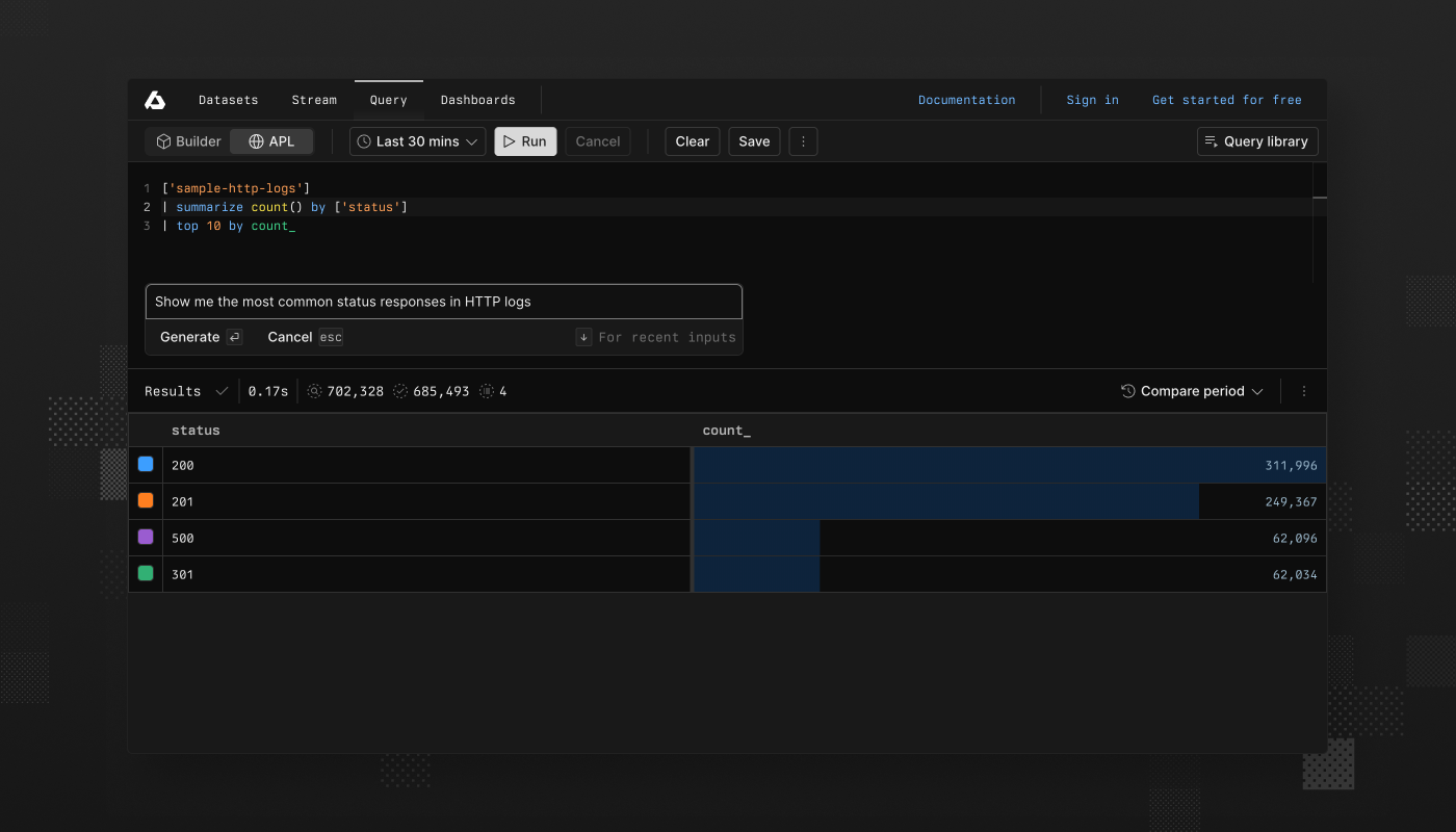 Generate queries using AI